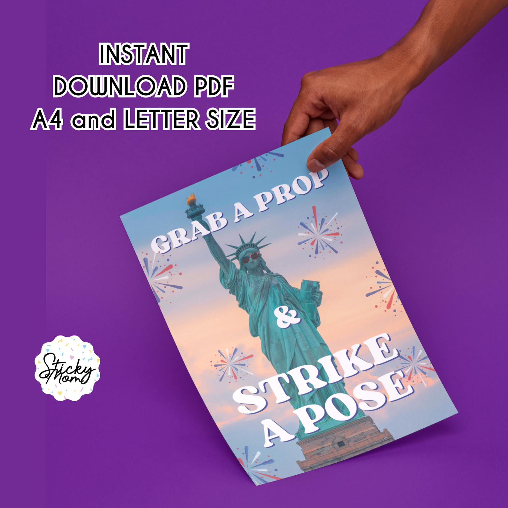 New york Party Photo Props - printable USA digital download PDF