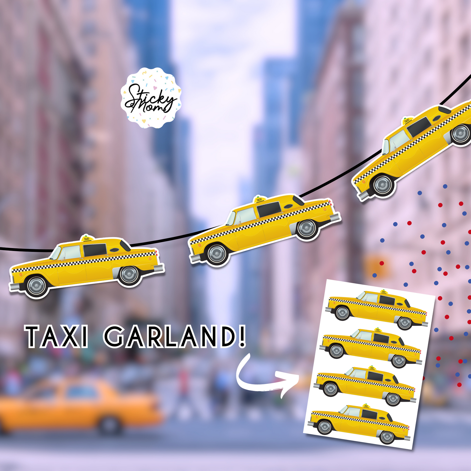 New york Party Photo Props - printable USA digital download PDF